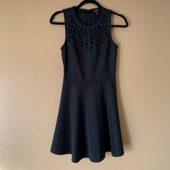 2B Bebe | Dresses | 2b Bebe Viktoria Black Laser Cutout Skater Dress ...